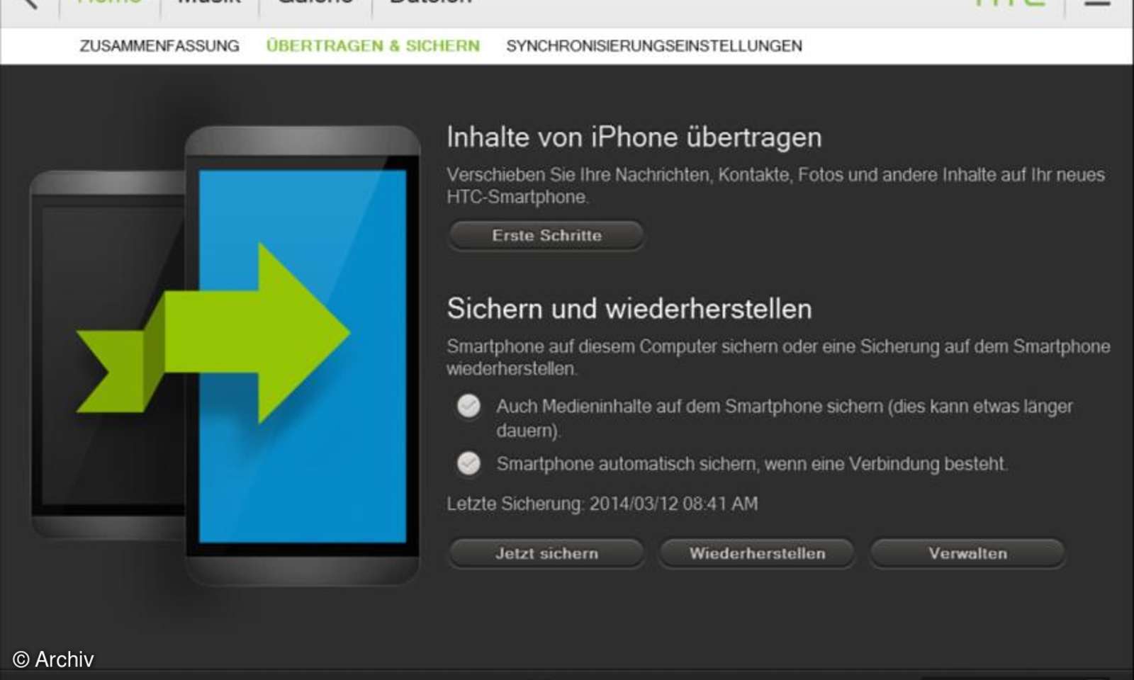 HTC-Sync-Manager: Tipps, Bedienung, Funktionen - connect