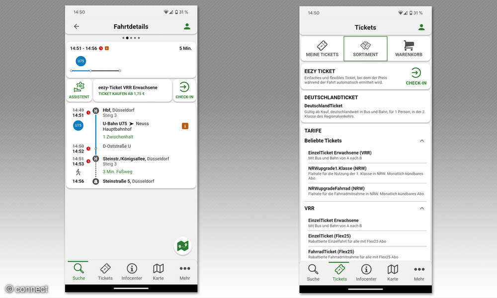ÖPNV Rhein-Ruhr: VRR App - connect