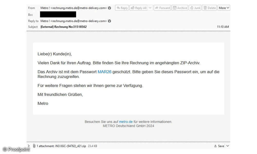 Phishing-Warnung: Rechnungen von Metro können Fake sein - connect