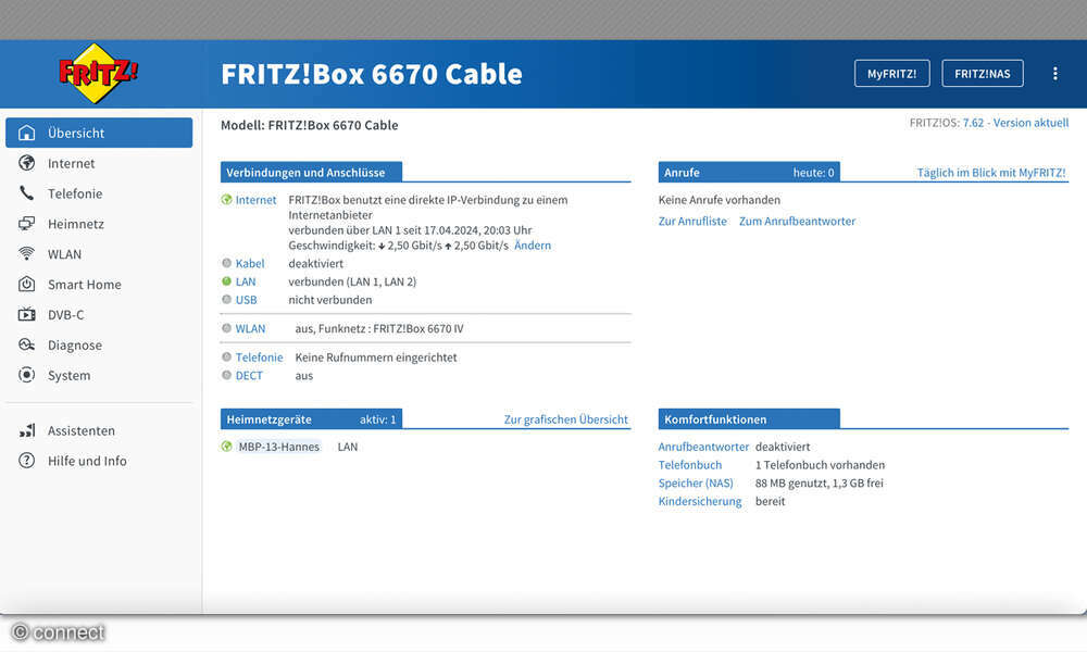 AVM Fritz!Box 6670 Cable im Test - connect