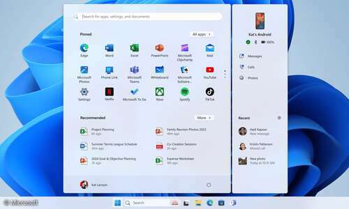Windows 11: Microsoft testet Smartphone-Link-Funktionen im Startmenü ...