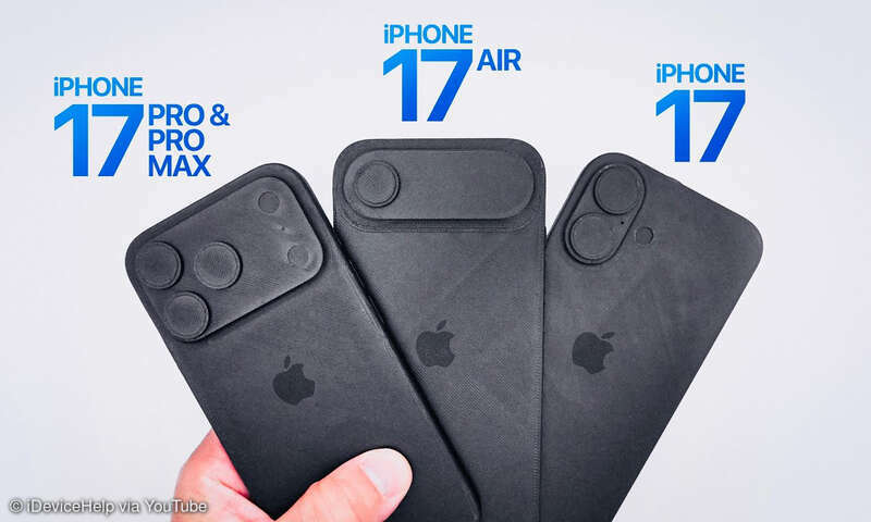 iPhone-17-Modelle in Dummy-Video zu sehen: Air-Modell ohne Magsafe ...