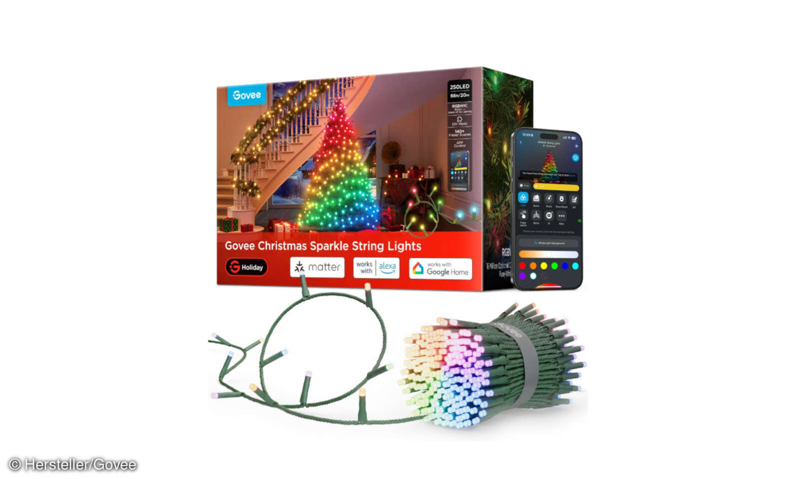 Govee Christmas Sparkle String Lights im Test - connect